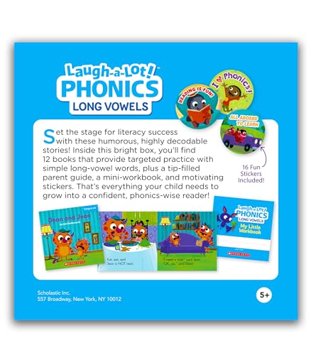 Laugh-A-Lot Phonics: Long Vowels (Parent Pack): 12 Engaging Books That Teach Key Decoding Skills to Help New Readers Soar