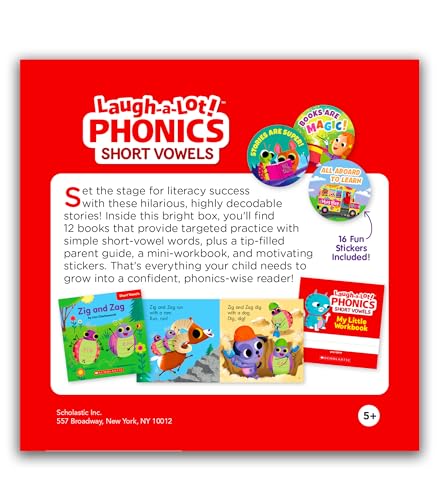 Laugh-A-Lot Phonics: Short Vowels (Parent Pack): 12 Engaging Books That Teach Key Decoding Skills to Help New Readers Soar