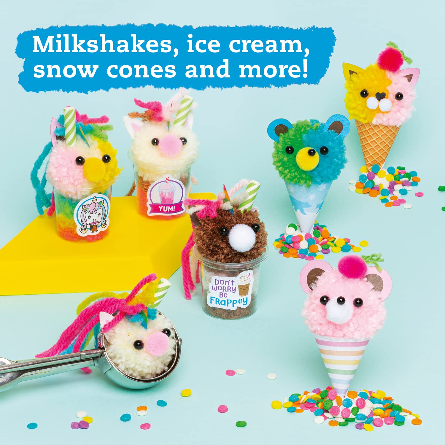 KLUTZ Mini Pom-Pom Food Animals Craft Kit