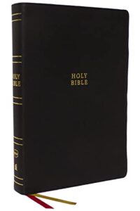 nkjv holy bible, super giant print reference bible, black genuine leather, 43,000 cross references, red letter, comfort print: new king james version