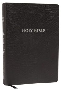 kjv study bible, large print, bonded leather, black, thumb indexed, red letter: second edition (signature)