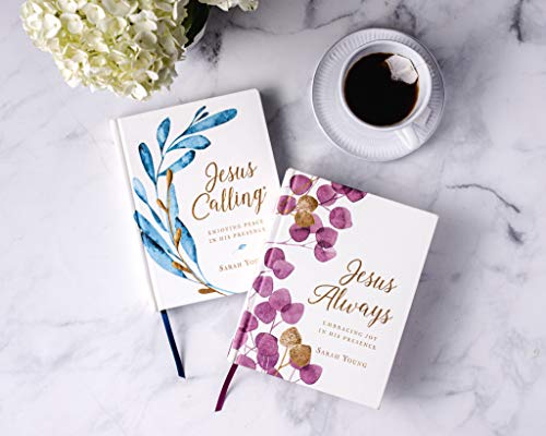 Jesus Always, Large Text Cloth Botanical Cover, with Full Scriptures: Embracing Joy in His Presence (A 365-Day Devotional)