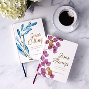 Jesus Calling, Large Text Cloth Botanical, with Full Scriptures: Enjoying Peace in His Presence (A 365-Day Devotional)