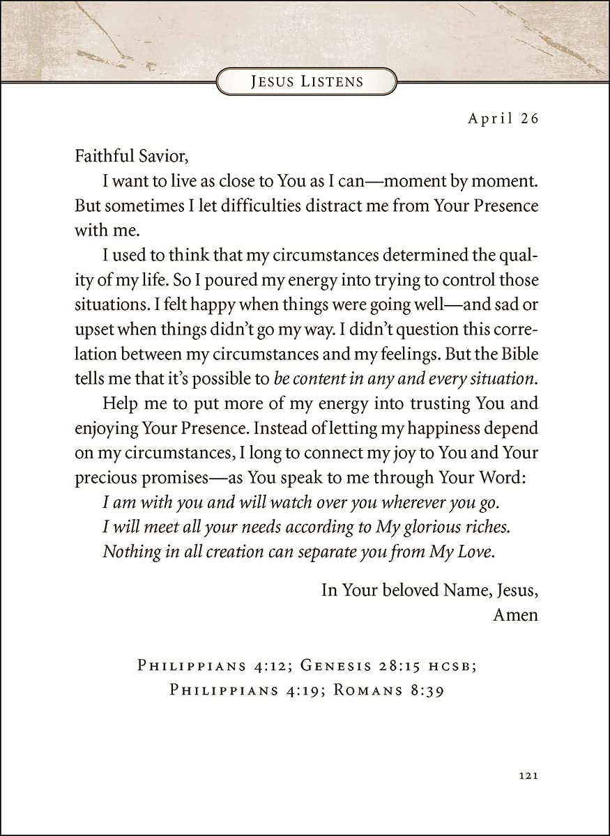 Jesus Listens: Daily Devotional Prayers of Peace, Joy, and Hope (A 365-Day Prayer Book)