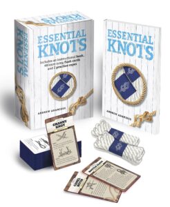 essential knots kit: includes instructional book, 48 knot tying flash cards and 2 practice ropes