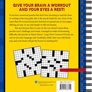 Brain Games - Crossword Puzzles - Large Print (Blue)