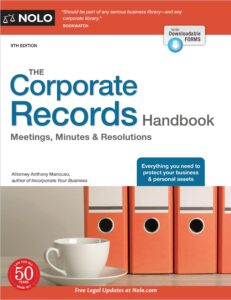 corporate records handbook, the: meetings, minutes & resolutions