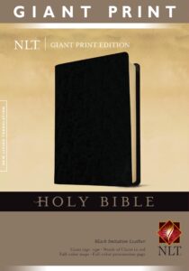 holy bible, giant print nlt (imitation leather, black, red letter)