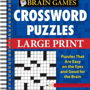 Brain Games - Crossword Puzzles - Large Print (Blue)