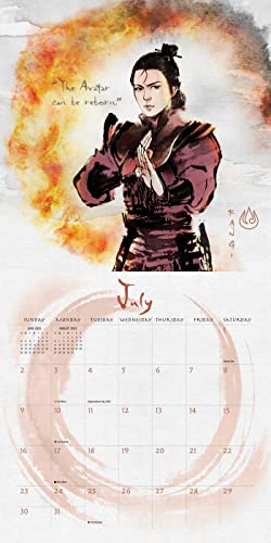 Avatar: The Last Airbender 2023 Collector's Edition Wall Calendar: 13 watercolor illustrations + bonus print