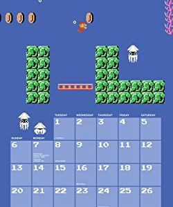 Super Mario 8-Bit Retro 2023 Wall Calendar: With 4 Bonus Die-cut Cards