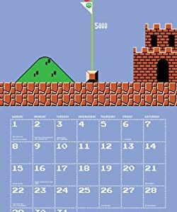 Super Mario 8-Bit Retro 2023 Wall Calendar: With 4 Bonus Die-cut Cards