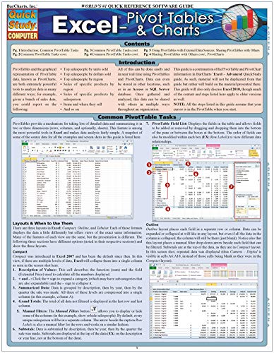 Excel: Pivot Tables & Charts QuickStudy Laminated Reference Guide (QuickStudy Computer)