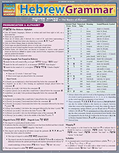 Hebrew Grammar QuickStudy Laminated Reference Guide (QuickStudy Academic)