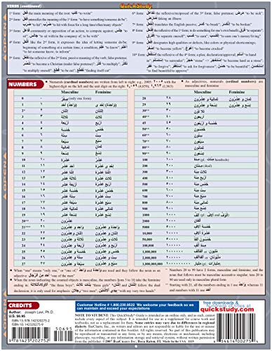 Arabic Grammar QuickStudy Laminated Reference Guide (QuickStudy Academic)