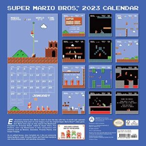 Super Mario 8-Bit Retro 2023 Wall Calendar: With 4 Bonus Die-cut Cards