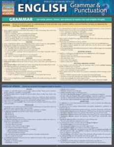 english grammar & punctuation quickstudy laminated reference guide (quickstudy academic)