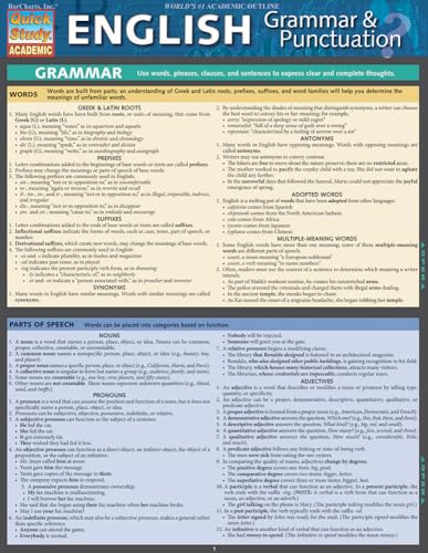 English Grammar & Punctuation QuickStudy Laminated Reference Guide (QuickStudy Academic)