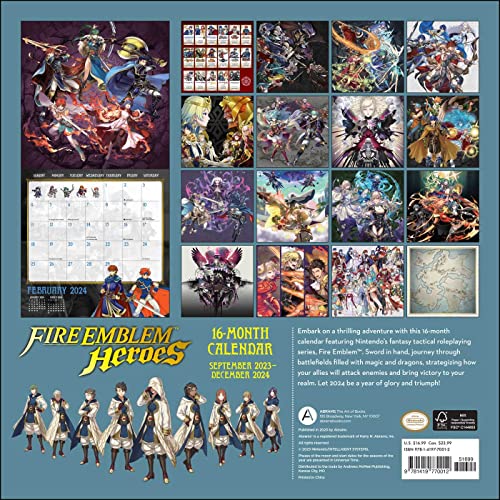 Fire Emblem 16-month September 2023–December 2024 Wall Calendar