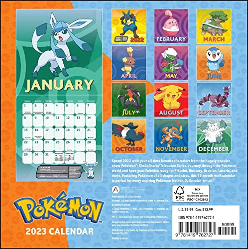 Pokémon 2023 Mini Wall Calendar