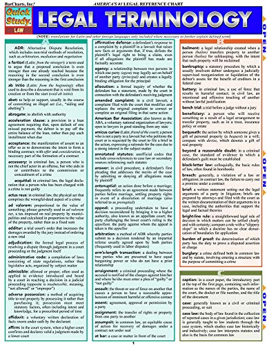 Legal Terminology QuickStudy Laminated Reference Guide (QuickStudy Law)