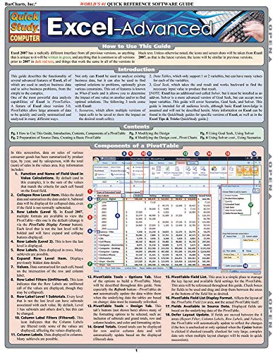 Excel Advanced QuickStudy Laminated Reference Guide (QuickStudy Computer)