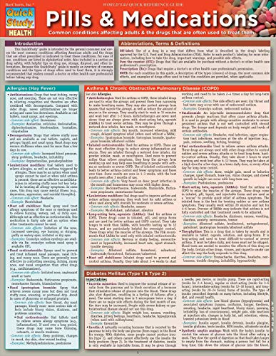 Pills & Medication QuickStudy Laminated Reference Guide (QuickStudy Health)