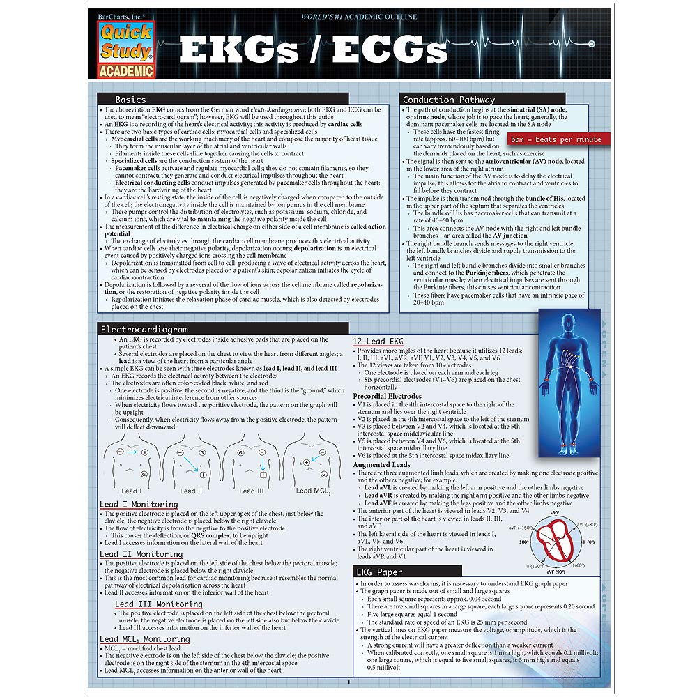 EKGs / ECGs QuickStudy Laminated Reference Guide (QuickStudy Academic)