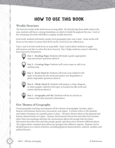 180 Days™: Social Studies, Geography for 4th Grade Practice Workbook for Classroom and Home, Cool and Fun Practice Created by Teachers (180 Days of Practice)