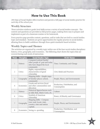 180 Days: Social Studies for 2nd Grade Practice Workbook for Classroom and Home, Cool and Fun Practice Created by Teachers (180 Days of Practice)