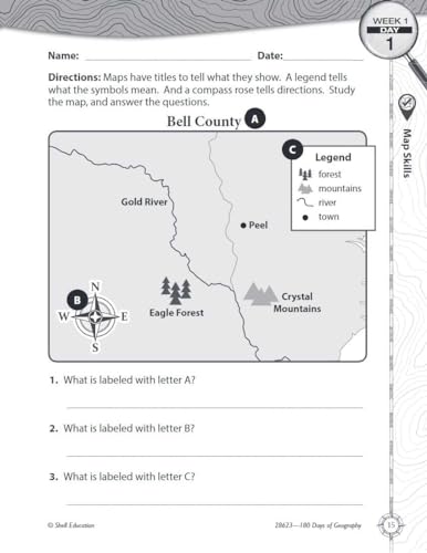 180 Days™: Social Studies, Geography for 2nd Grade Practice Workbook for Classroom and Home, Cool and Fun Practice Created by Teachers (180 Days of Practice)