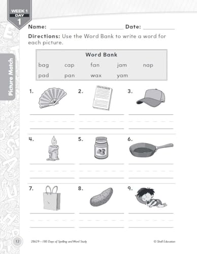 180 Days™: Reading, Vocabulary/Language for 1st Grade Practice Workbook for Classroom and Home, Cool and Fun Practice Created by Teachers (180 Days of Practice)