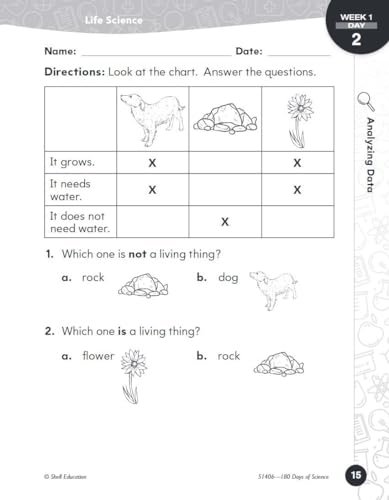 180 Days™: Science, Earth and Space Science for Kindergarten Practice Workbook for Classroom and Home, Cool and Fun Practice Created by Teachers (180 Days of Practice)