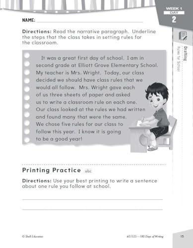 180 Days of Writing for Second Grade - An Easy-to-Use Second Grade Writing Workbook to Practice and Improve Writing Skills (180 Days of Practice)