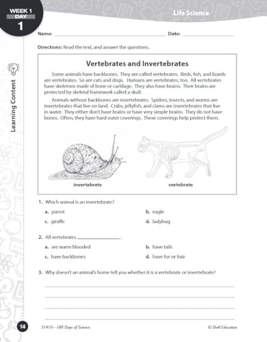 180 Days™: Science, Earth and Space Science for 4th Grade Practice Workbook for Classroom and Home, Cool and Fun Practice Created by Teachers (180 Days of Practice)