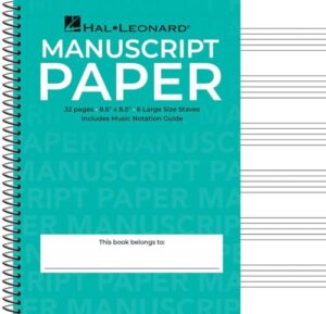 wide staff wirebound manuscript paper (aqua cover)