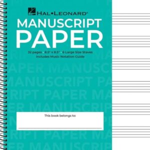 Wide Staff Wirebound Manuscript Paper (Aqua Cover)