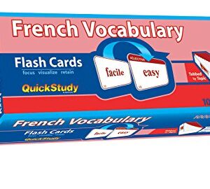 French Vocabulary Flash Cards - 1000 cards: a QuickStudy Reference Tool