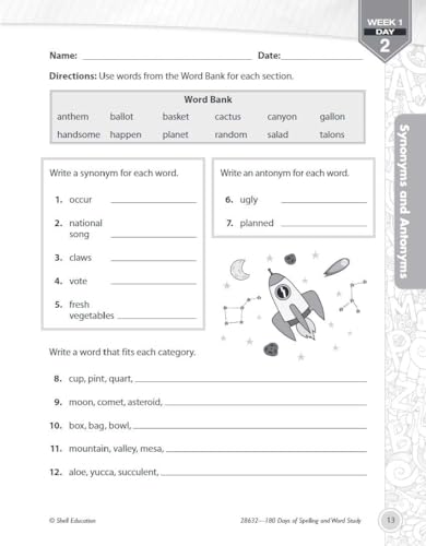 180 Days™: Reading, Vocabulary/Language for 4th Grade Practice Workbook for Classroom and Home, Cool and Fun Practice Created by Teachers (180 Days of Practice)