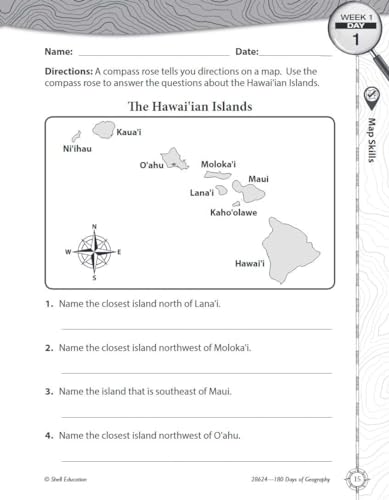 180 Days™: Social Studies, Geography for 3rd Grade Practice Workbook for Classroom and Home, Cool and Fun Practice Created by Teachers (180 Days of Practice)