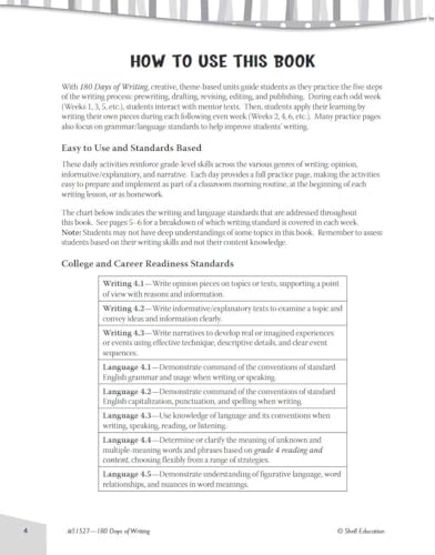 180 Days of Writing for Fourth Grade - An Easy-to-Use Fourth Grade Writing Workbook to Practice and Improve Writing Skills (180 Days of Practice)