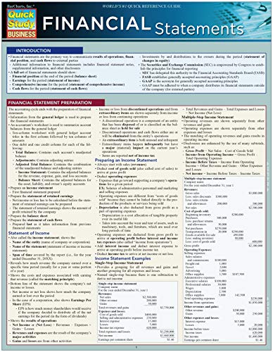 Financial Statements QuickStudy Laminated Reference Guide (QuickStudy Business)