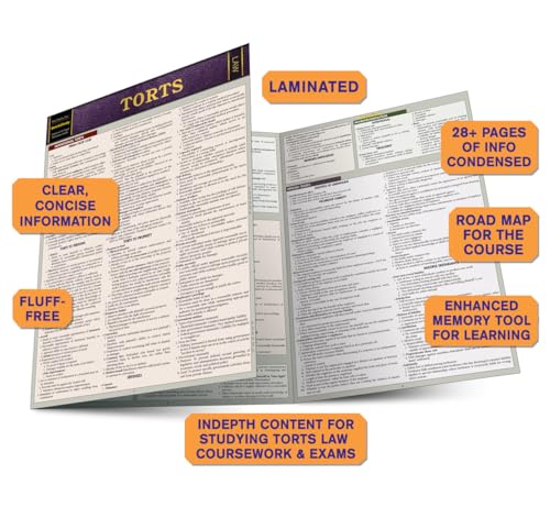 Torts QuickStudy Laminated Reference Guide (QuickStudy Law)