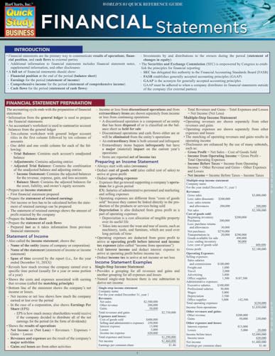 Financial Statements QuickStudy Laminated Reference Guide (QuickStudy Business)