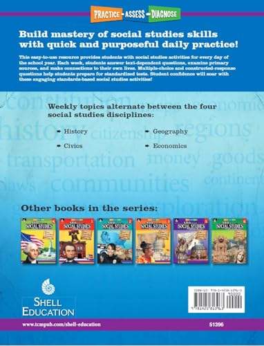 180 Days: Social Studies, Civics for 4th Grade Practice Workbook for Classroom and Home, Cool and Fun Practice Created by Teachers (180 Days of Practice)