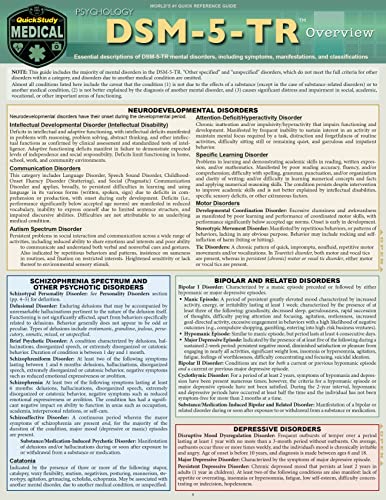 DSM-5-TR Overview: a QuickStudy Laminated Reference Guide