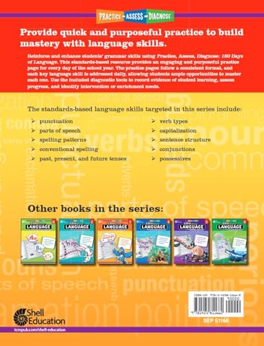 Shell Education 180 Days of Language for First Grade (180 Days of Practice)