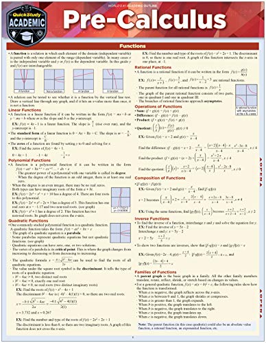 Pre-Calculus QuickStudy Laminated Reference Guide (QuickStudy Academic)