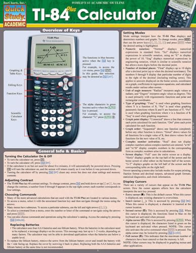 Ti 84 Plus Calculator (Quick Study Academic)