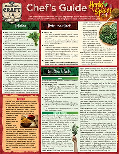 Chef's Guide to Herbs & Spices: a QuickStudy Laminated Reference Guide